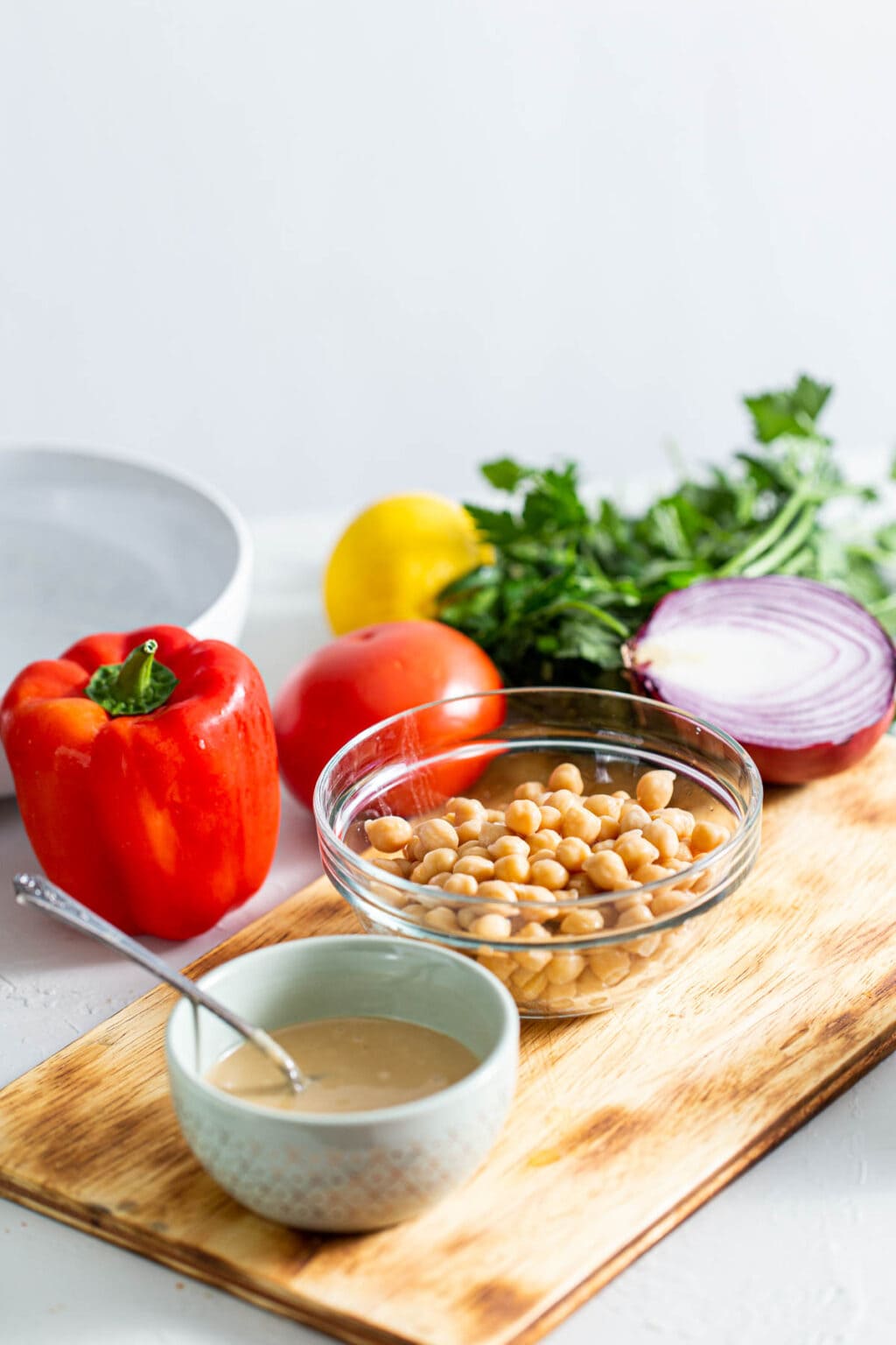 Grain-Free Mashed Chickpea Tabouleh Salad -Running on Real Food