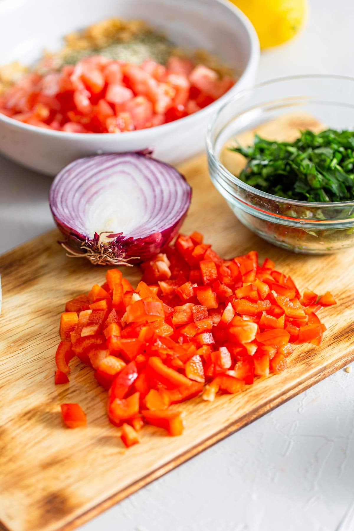 Grain-Free Mashed Chickpea Tabouleh Salad -Running on Real Food