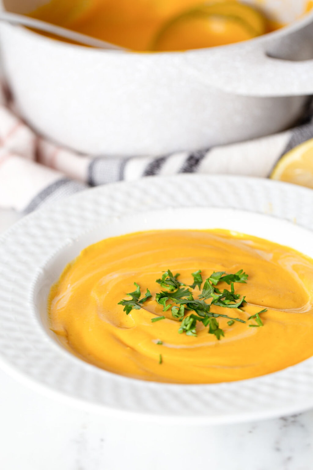 Vegan Cashew Carrot Soup with Coconut - Running on Real Food