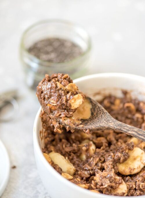 Peanut Butter Chocolate Oatmeal - Running on Real Food