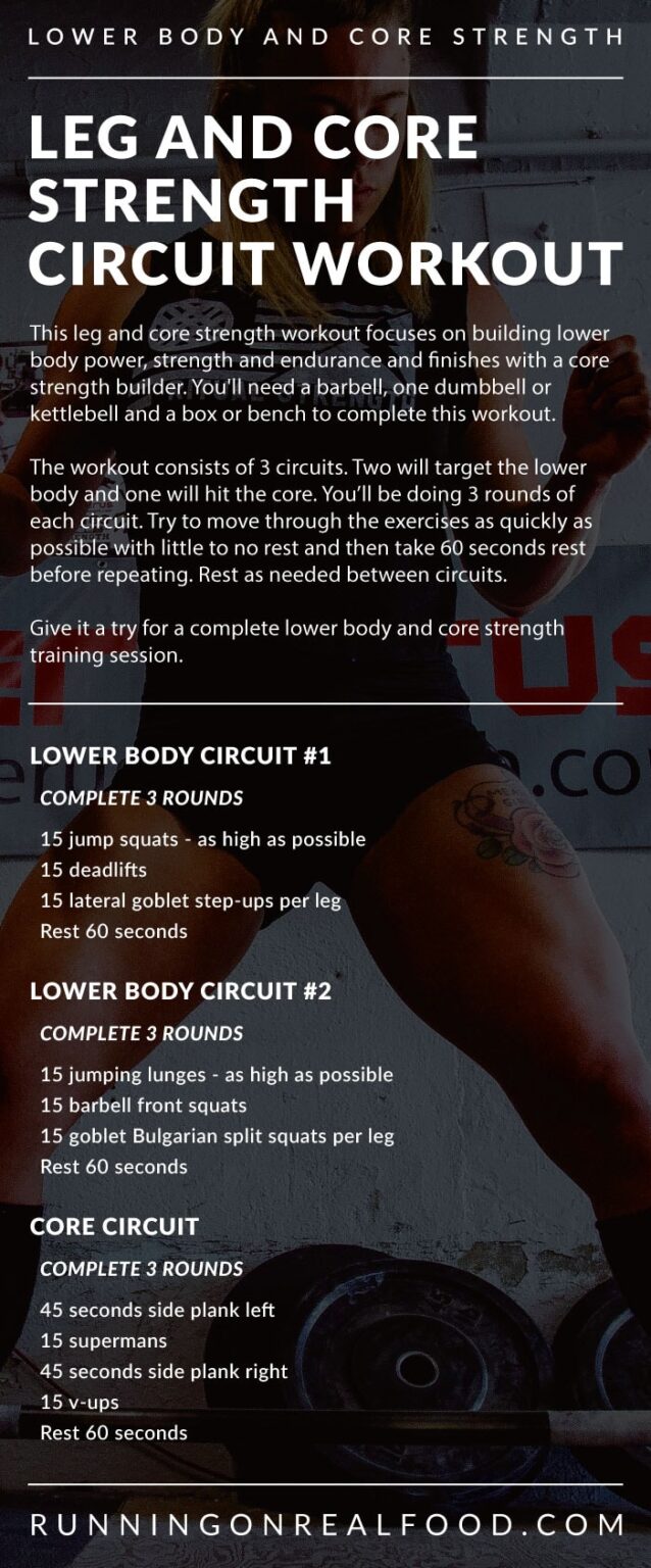 Leg and Core Strength Workout - Running on Real Food Workouts