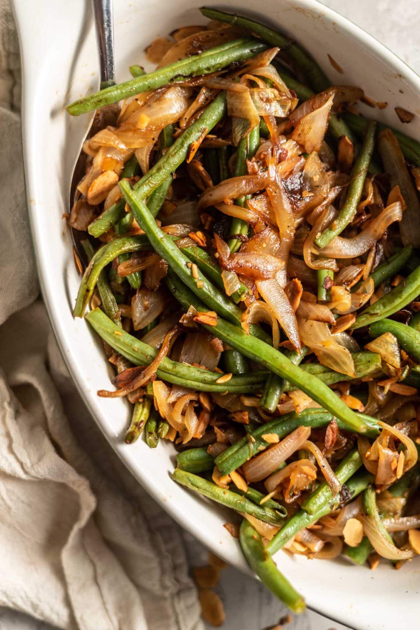 Sautéed Green Beans with Garlic and Onions - Running on Real Food