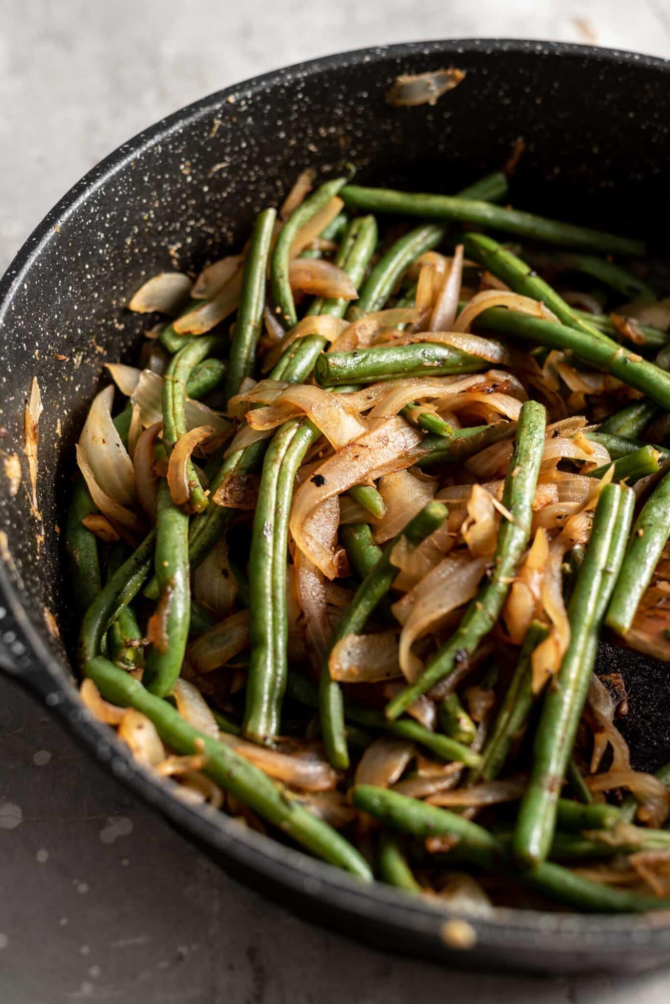 Sautéed Green Beans with Garlic and Onions - Running on Real Food