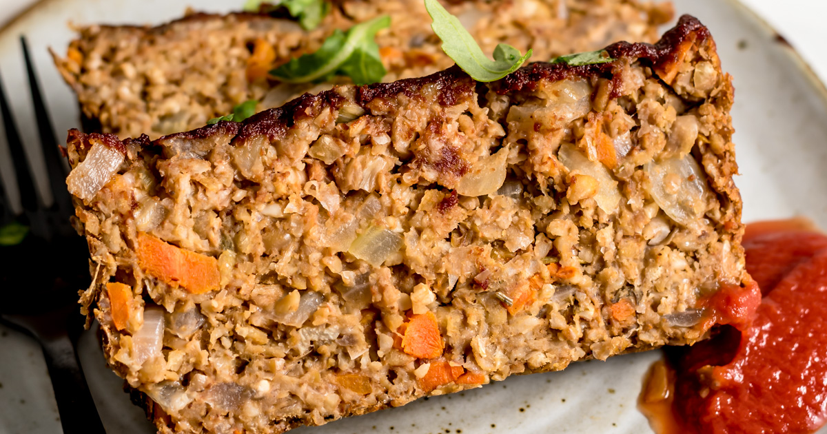 Vegan Chickpea Meatloaf - Running on Real Food