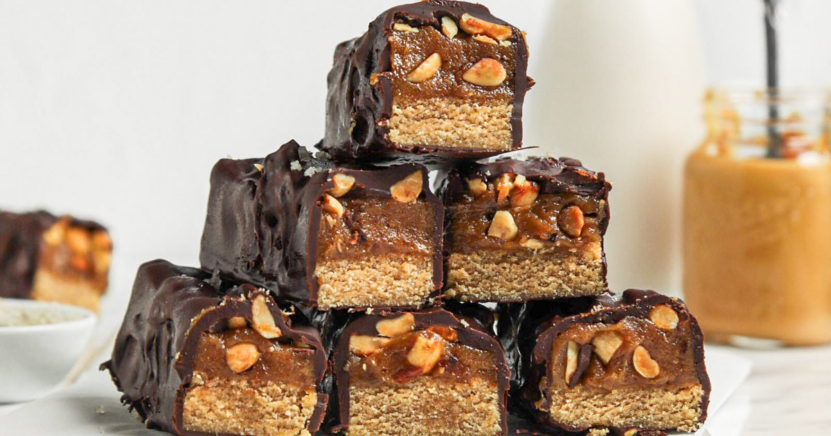 Vegan Homeamade Snickers - Running on Real Food