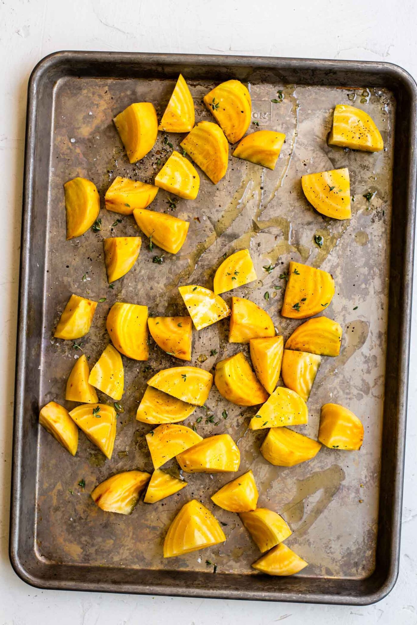 Oven Roasted Golden Beets with Fresh Herbs and Lemon