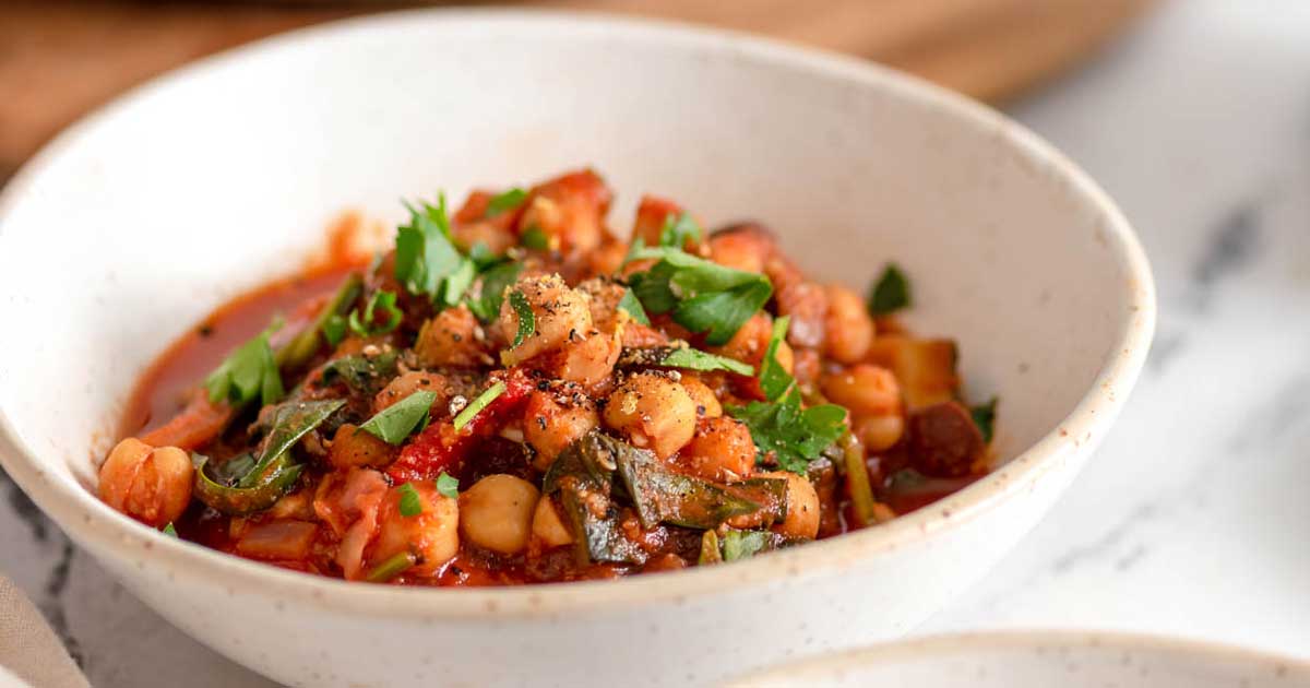 Mediterranean Chickpea Skillet - Running on Real Food