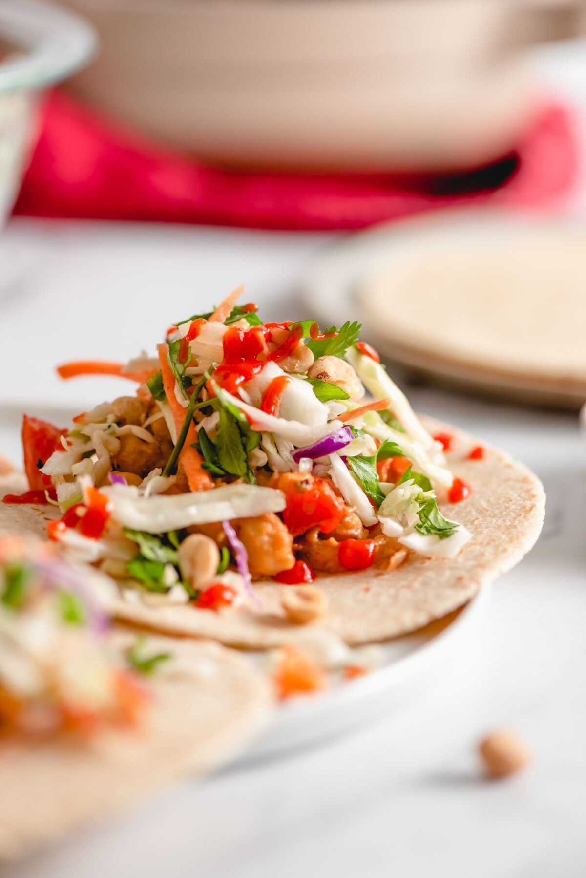 Peanut Chickpea Tacos - Running on Real Food