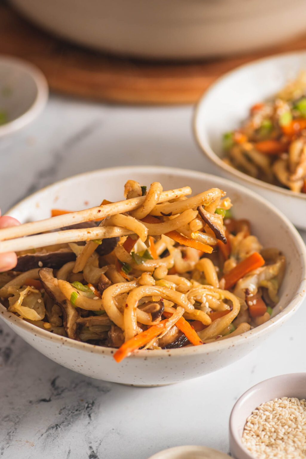 Vegan Udon Noodle Stir Fry - Running on Real Food