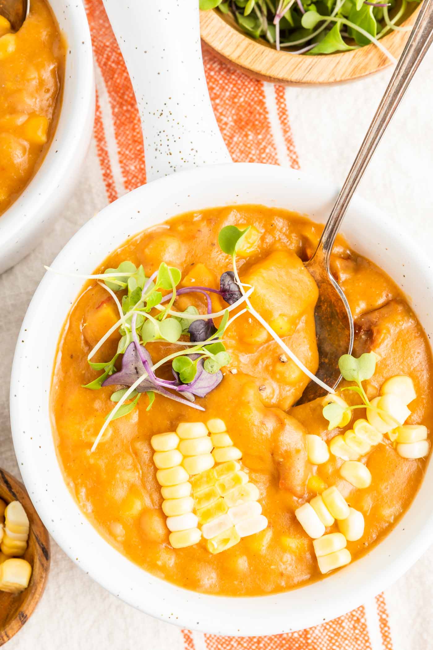 Vegan Summer Corn Chowder - Running on Real Food