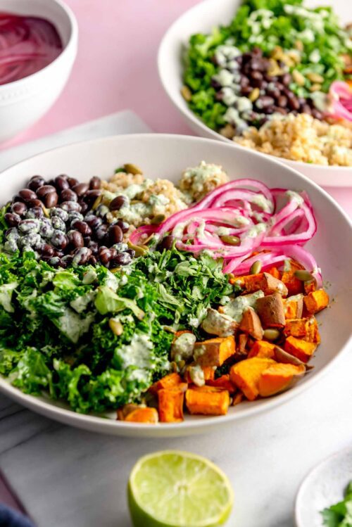 Sweet Potato Black Bean Bowls - Running on Real Food