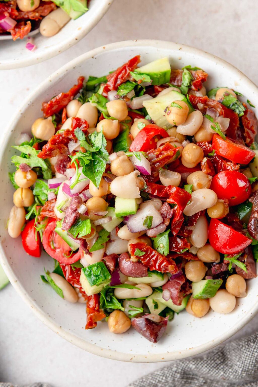 Sun Dried Tomato Bean Salad - Running on Real Food